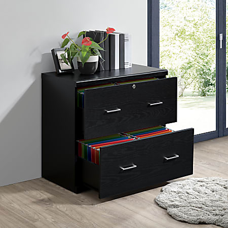 Office Star Alpine 30 W x 17 D Lateral 2 Drawer File Cabinet With ...