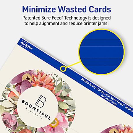 Avery Printable Note Cards With Sure Feed Technology 3 Round Matte ...