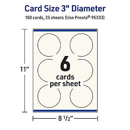 Avery Printable Note Cards With Sure Feed Technology 3 Round Matte ...