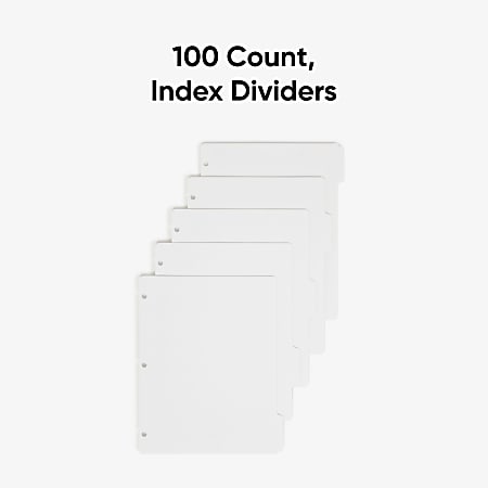 Smead 3 Ring Binder Index Dividers 5 Tab 11 x 8 12 White Pack Of 20 ...
