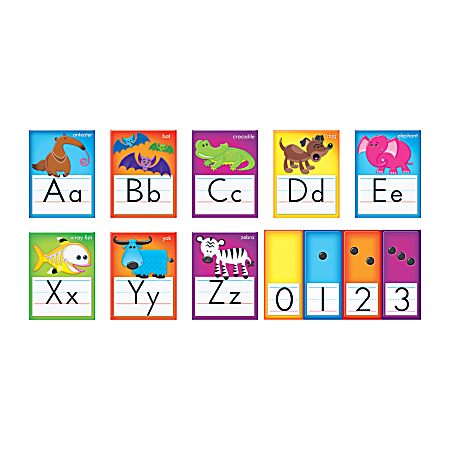 TREND Awesome Animals Manuscript Alphabet Bulletin Board Set 6 12 x 8 ...