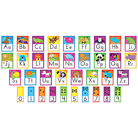 TREND Awesome Animals Manuscript Alphabet Bulletin Board Set 6 12 x 8 ...