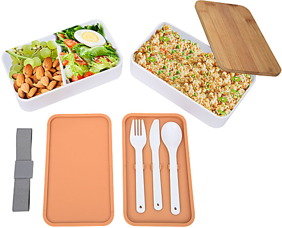 Custom Promotional Stackable Bento Lunch Set 4 18 x 7 14 Assorted ...