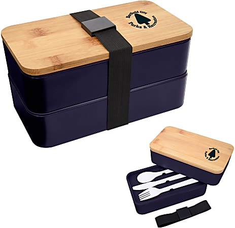 Custom Promotional Stackable Bento Lunch Set 4 18 x 7 14 Assorted ...