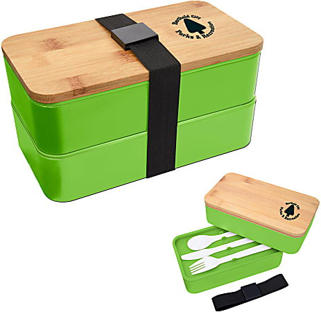 Custom Promotional Stackable Bento Lunch Set 4 18 x 7 14 Assorted ...