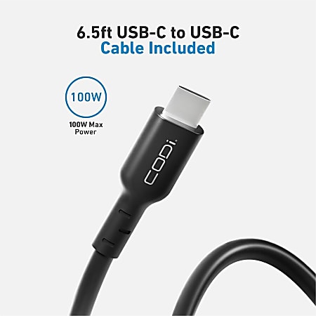CODi 65W GaN Wall Charger with USB C Port and Cable Overcurrent ...