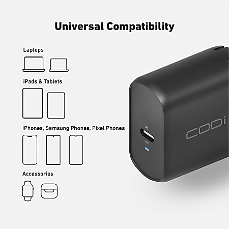 CODi 65W GaN Wall Charger with USB C Port and Cable Overcurrent ...