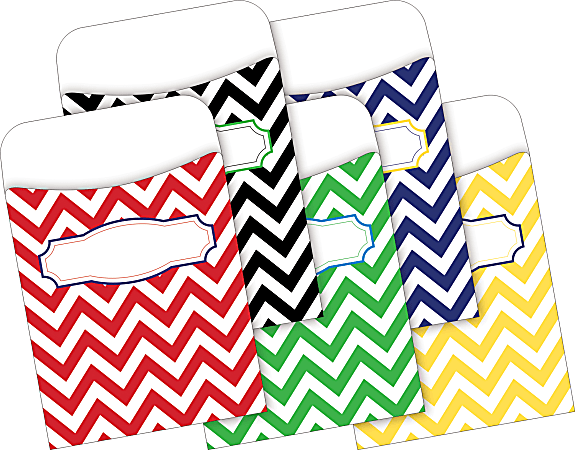 Barker Creek FolderPocket Set 13 Cut Tab Letter Size Chevron Nautical ...