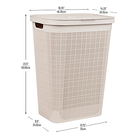 Mind Reader Linen Design Laundry Hamper with Lid 60L 23 12 H x 14 14 W ...