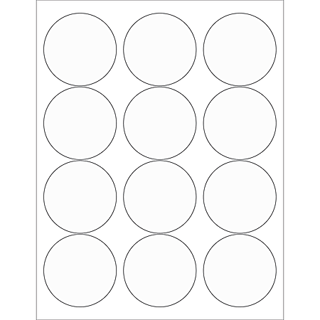 Tape Logic Round Labels For Laser Printers LL232CL 2 12 Clear 12 Labels ...