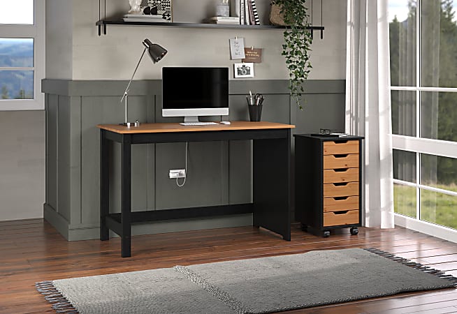 Trendfurn Streamline Office Set Desk And 6 Drawer Mobile Cart ...