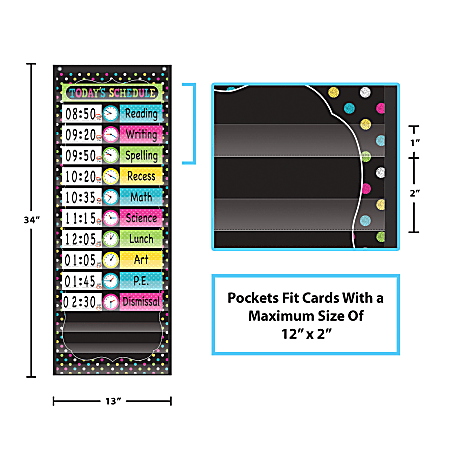 Teacher Created Resources Chalkboard Brights 14 Pocket Daily Schedule ...