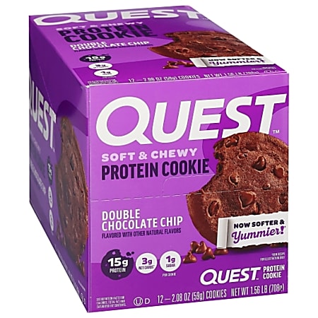 Quest Double Chocolate Chip Protein Cookies 2.08 Oz Total Qty 12 ...