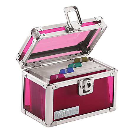 Vaultz Locking Index Card Box 3 x 5 Assorted Crocodile Colors No Color ...