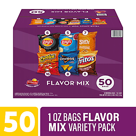 Frito Lay Flavor Mix Variety Pack 1 Oz Total Qty 50 - Office Depot