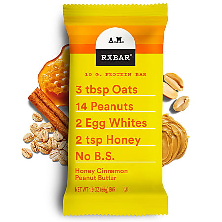 AM RXBAR Adult Bars Honey Cinnamon Peanut Butter 1.9 Oz 5 Bars Per Pack ...
