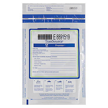 Custom Check Deposit Bags 9 x 12 Clear Pack Of 100 Bags - ODP Business ...