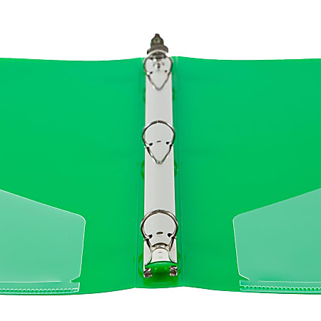 JAM PAPER 3 Ring Plastic Binder 0.5 inch Green Sold Individually ...