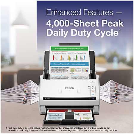 Epson DS 530 II Large Format ADF Scanner 600 dpi Optical B11B261202 ...