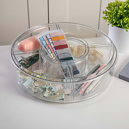 Martha Stewart Brody Divided Lazy Susan Organizer With 5 Removable Bins ...