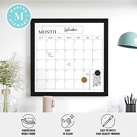 Martha Stewart Everette Magnetic Monthly Calendar Dry Erase Board 18 x ...