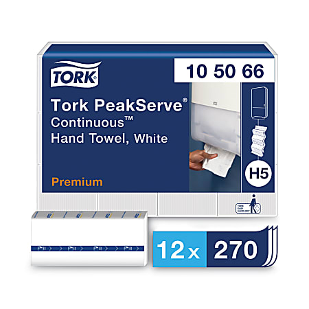 Tork PeakServe Continuous Hand Towel 1 Ply 7.91 x 8.85 White 270 ...