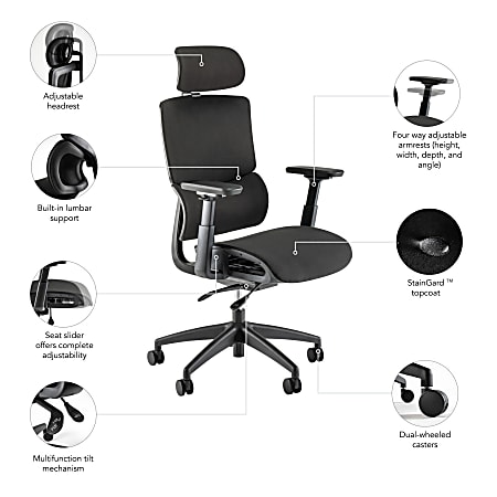 Bush Business Furniture Align Fabric High Back Ergonomic Office Chair ...