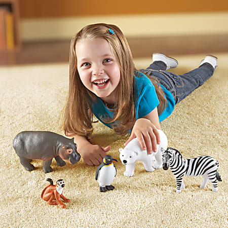 Learning Resources Jumbo Figures Zoo Animals Pack Of 5 - Office Depot