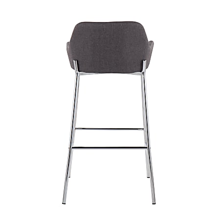 LumiSource Daniella Bar Stools CharcoalChrome Set Of 2 Stools - Office ...