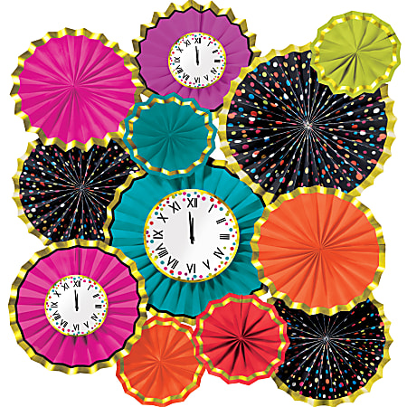 Amscan New Years Colorful Confetti Fan Decorating Kit Assorted Colors ...