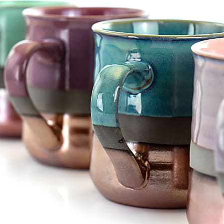 Gibson Home Copper Tonal 4 Piece Stoneware Cup Set 18 Oz ...