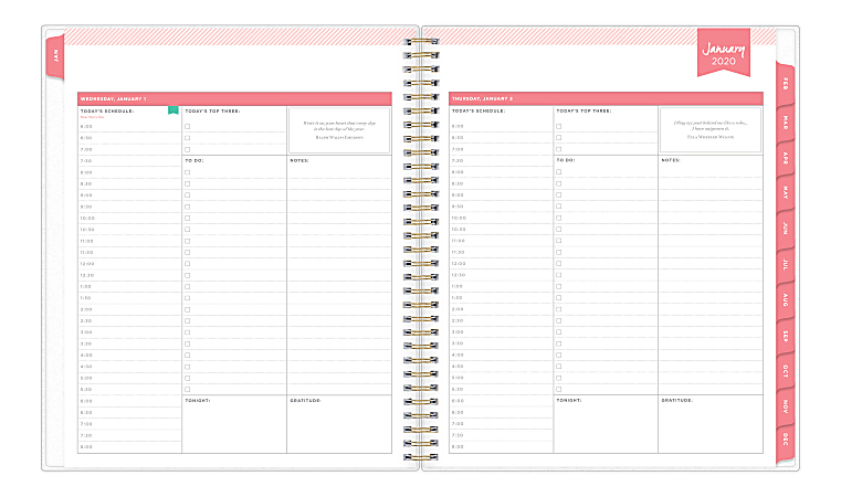Day Designer DailyMonthly Planner 10 x 8 Navy Stripe Frosted January To ...