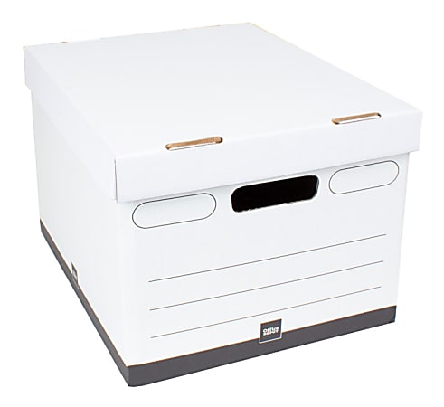 Office Depot Brand Heavy Duty Quick Set Up Storage Boxes LetterLegal ...