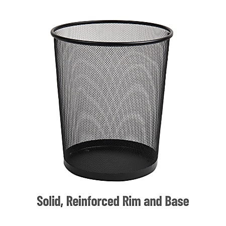 Mind Reader Metal Mesh Trash Can 4.4 Gallon Waste Paper Basket 13 34 H ...