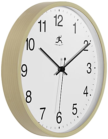 Infinity Instruments Light Oak Look Round Wall Clock 10 Tan - Office Depot