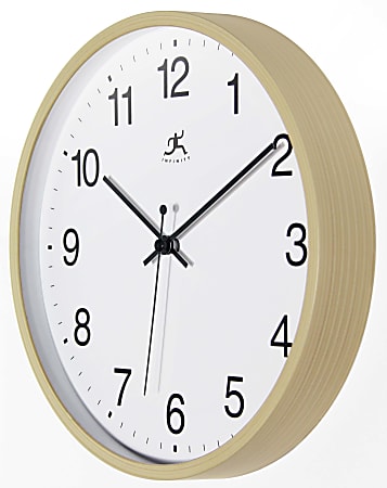 Infinity Instruments Light Oak Look Round Wall Clock 10 Tan - Office Depot