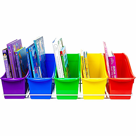 Storex Book Bins 5 Compartment Shelf Rack Medium Size 7 14 x 14 310 x ...