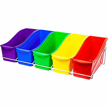 Storex Book Bins 5 Compartment Shelf Rack Medium Size 7 14 x 14 310 x ...