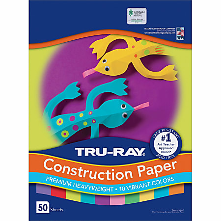 Tru Ray Construction Paper 50percent Recycled Assorted Colors 12 x 18 ...