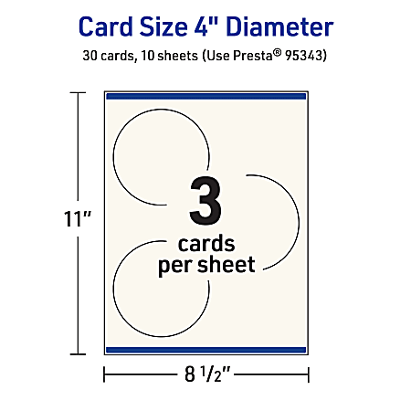 Avery Printable Note Cards With Sure Feed Technology 4 Round Matte ...