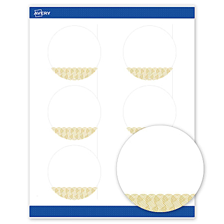 Avery Printable Labels With Sure Feed Technology S00 EWX Round 3 Matte ...