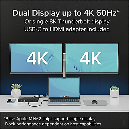 Plugable Thunderbolt 4 Dock with 100W Charging Thunderbolt Certified 3x ...