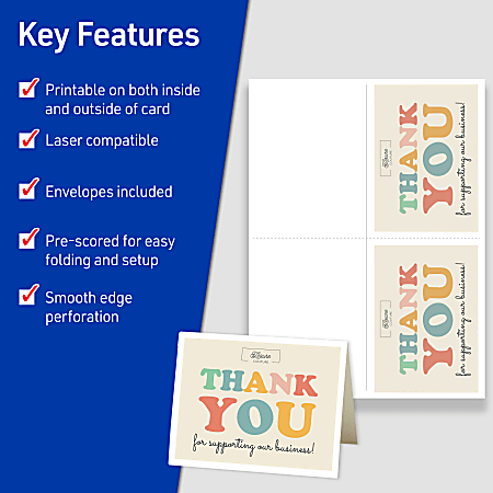 Avery Printable Note Cards With Envelopes 4.25 x 5.5 White Pack Of 60 ...