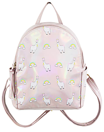 Office Depot Brand Mini Backpack 9 H x 7 12 W x 4 D Llama Pink - Office ...