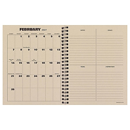 2026 2027 TF Publishing Blue Flannel Medium Weekly Monthly Planner 8 x ...