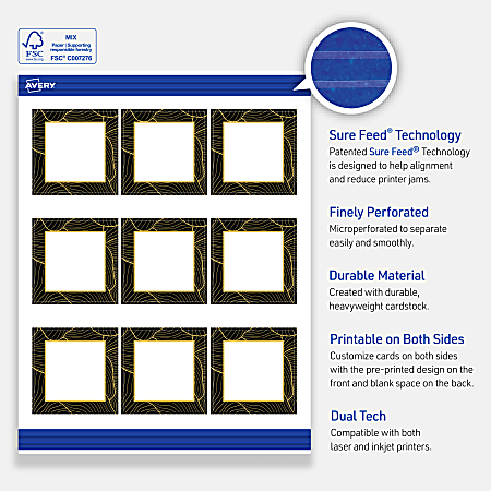 Avery Printable Postcards With Sure Feed Technology 4 14 x 5 12 Matte ...