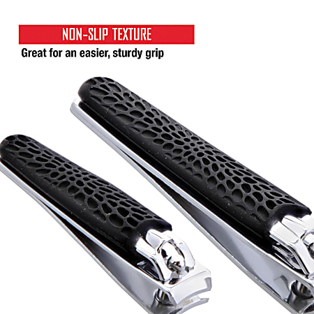 Barbasol Non Slip Textured Plastic Nail Clippers Black Set Of 2 ...