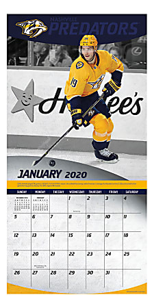 Turner Licensing Monthly Wall Calendar 12 x 12 Nashville Predators 2020 ...