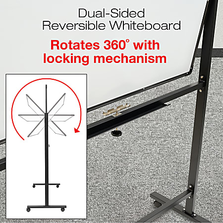 Excello Double Sided Mobile Magnetic Dry Erase Whiteboard On Wheels ...