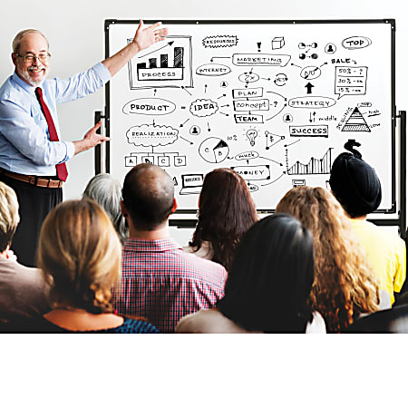 Excello Double Sided Mobile Magnetic Dry Erase Whiteboard On Wheels ...